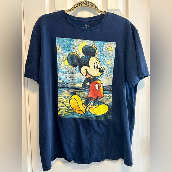 Disney | Tops | Disney Van Gogh Mickey Tshirt | Poshmark